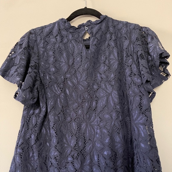 Primark | Tops | Primark Women Navy Blue Lace Blouse | Poshmark